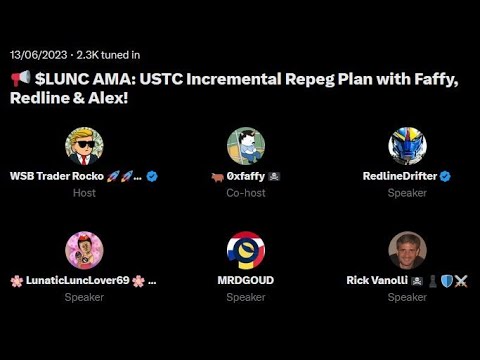 LUNA CLASSIC AMA: USTC Repeg Plan & LUNC Update with Faffy, Redline & Alex! - YouTube
