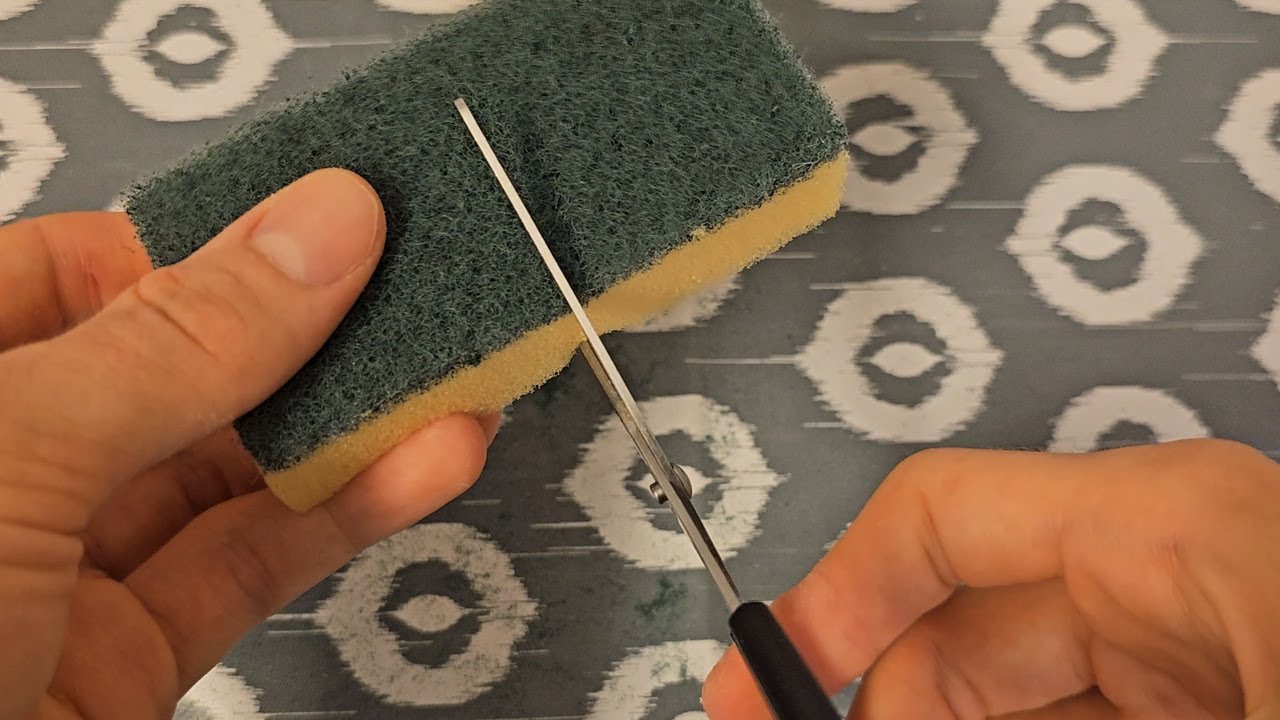 Dry Cutting & Ripping | 4x Yellow Kitchen Sponge ASMR - YouTube