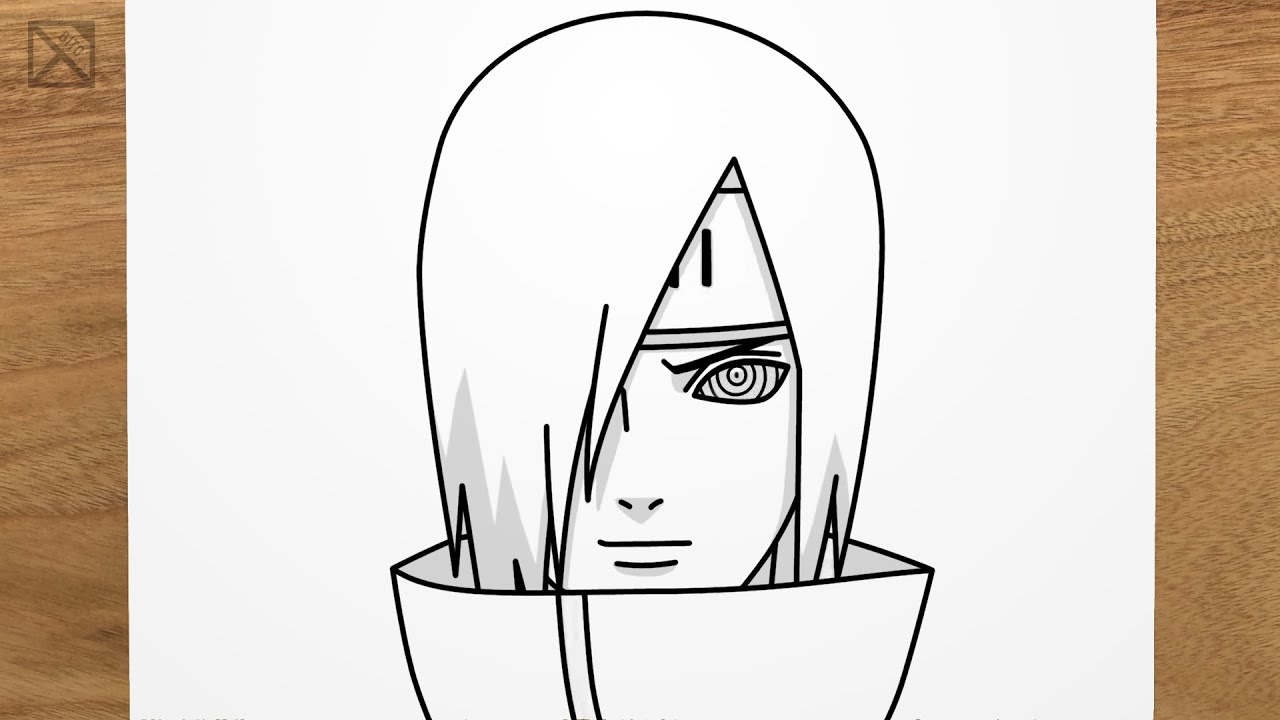 How to draw NAGATO Uzumaki (Naruto) step by step, EASY - YouTube