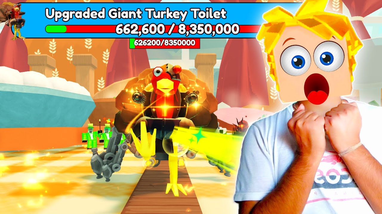 I Defeat New Upgraded Giant Turkey Toilet In Roblox Toilet Tower ...