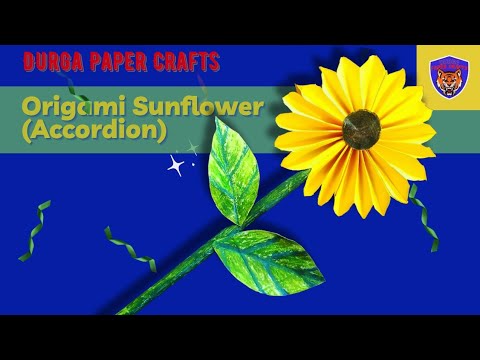 How to make Origami paper Sunflower (Accordion Flower) // Origami ...