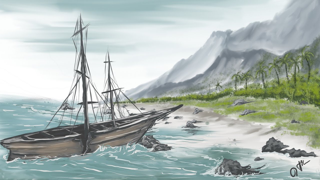 #How to Draw Broken Boat Scenario || in easy way || Watch til end - YouTube