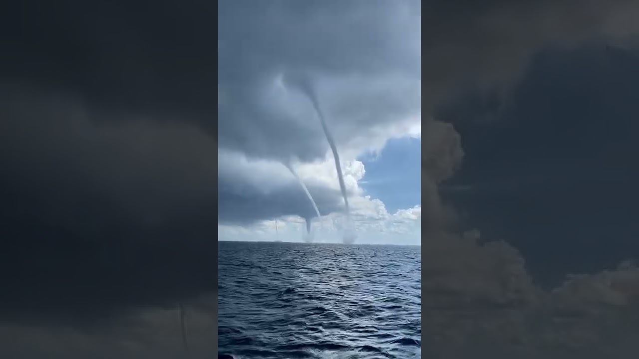 Multiple Waterspouts Swirl Simultaneously - YouTube