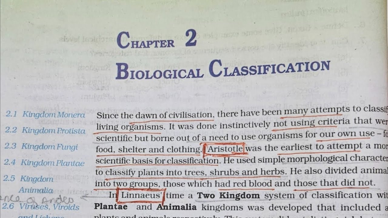 Part 1 : Biological classification | Ncert Line To Line Reading | Ncert ...
