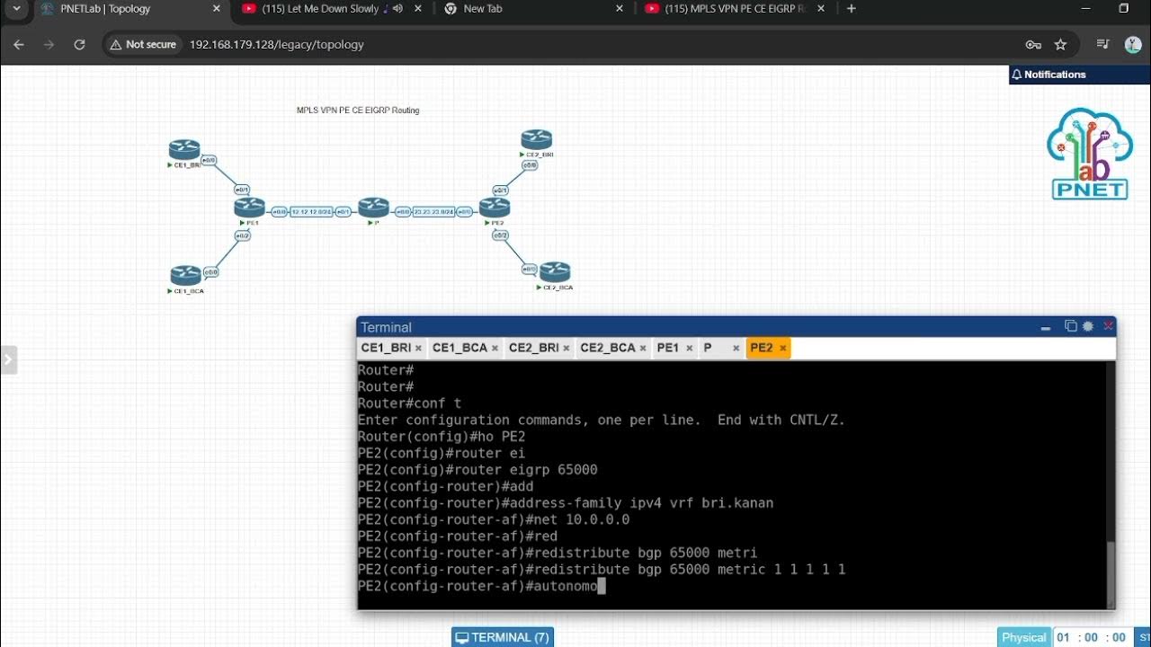 Cisco: Configure MPLS Vpn Routing Ce Pe Eigrp - YouTube
