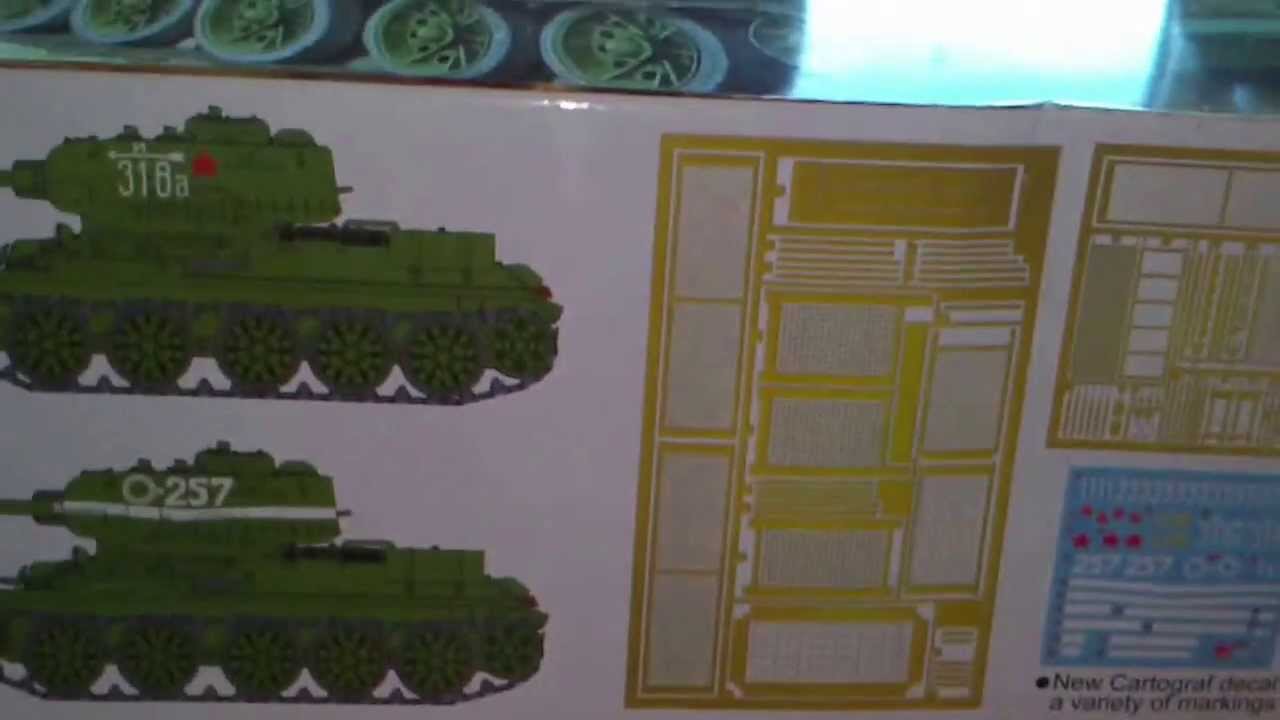 dragon 1/35 T-34/85 with bedspring armor unboxing - YouTube