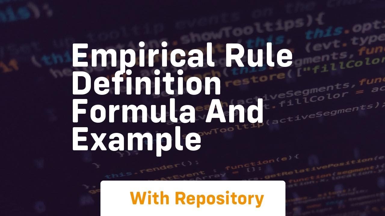 empirical rule definition formula and example - YouTube