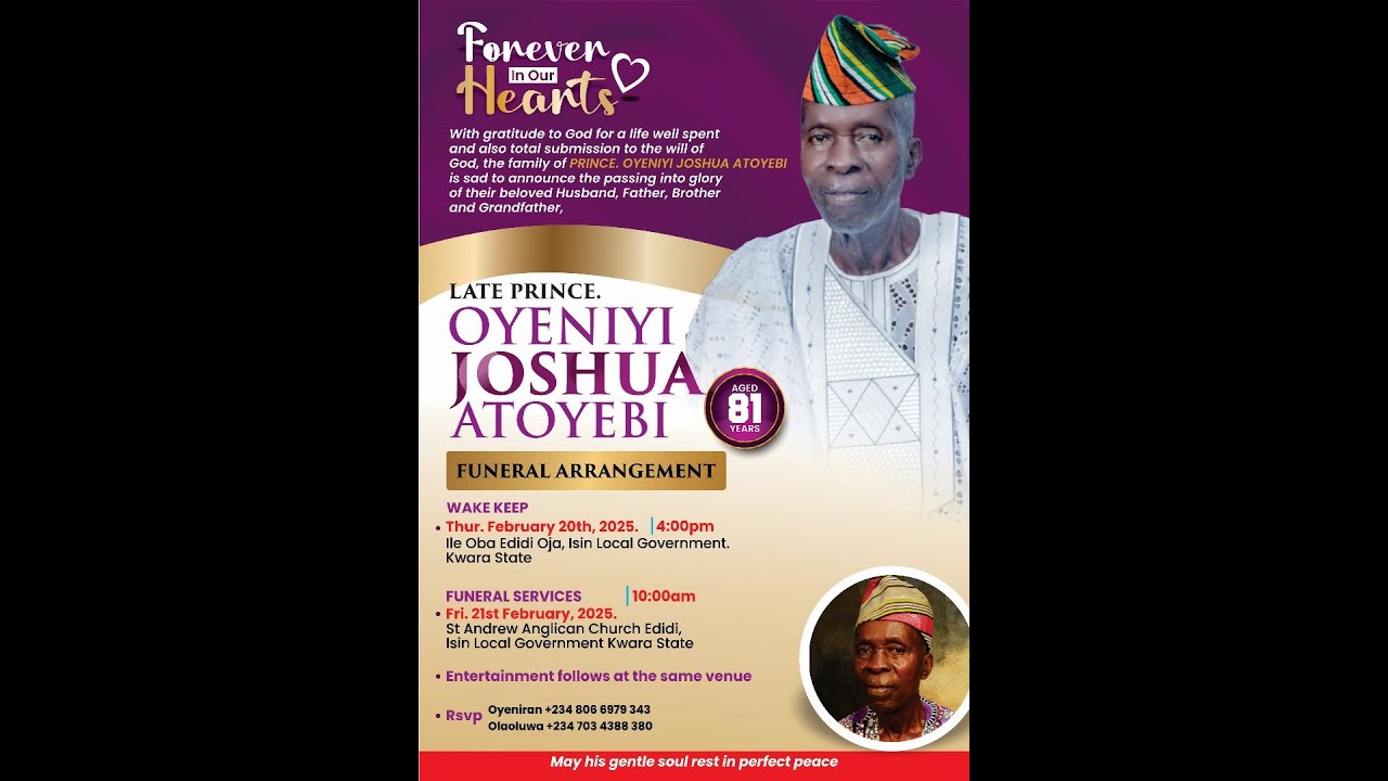#LATE PRINCE. OYENIYI JOSHUA ATOYEBI'S BURIAL CEREMONY - YouTube