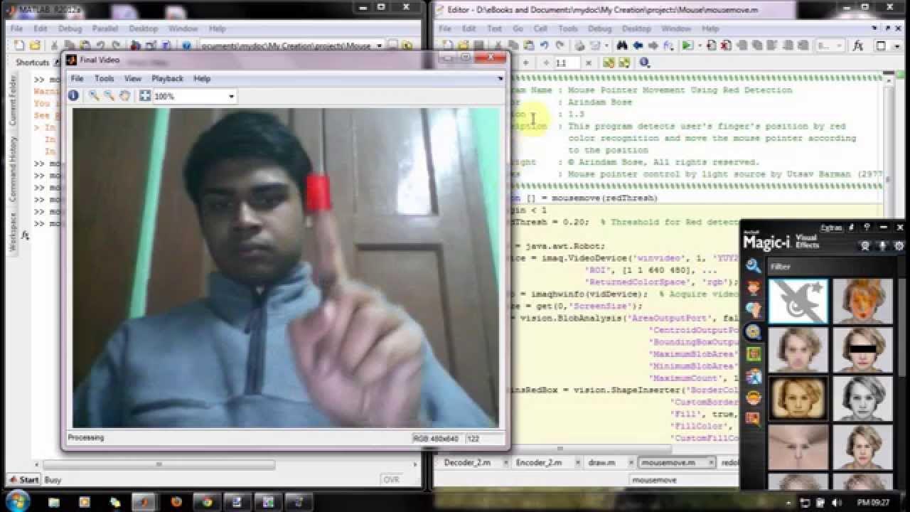 Mouse Pointer Control Using Matlab Youtube