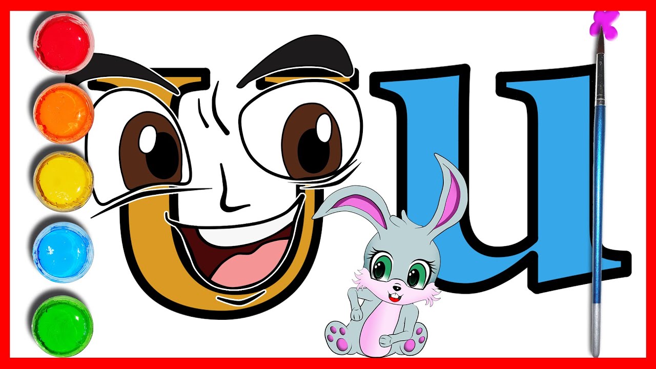 LETTER U Drawing and Coloring for kids and toddlers, How to draw,color ...