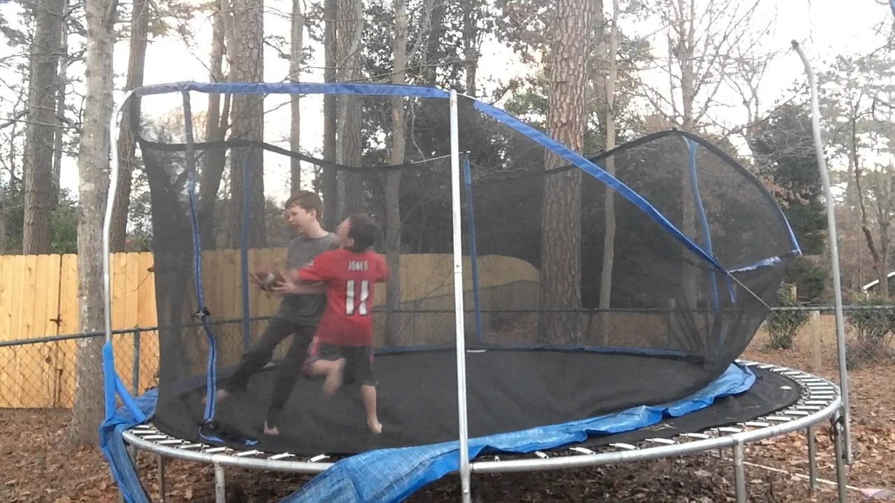 Trampoline football - YouTube