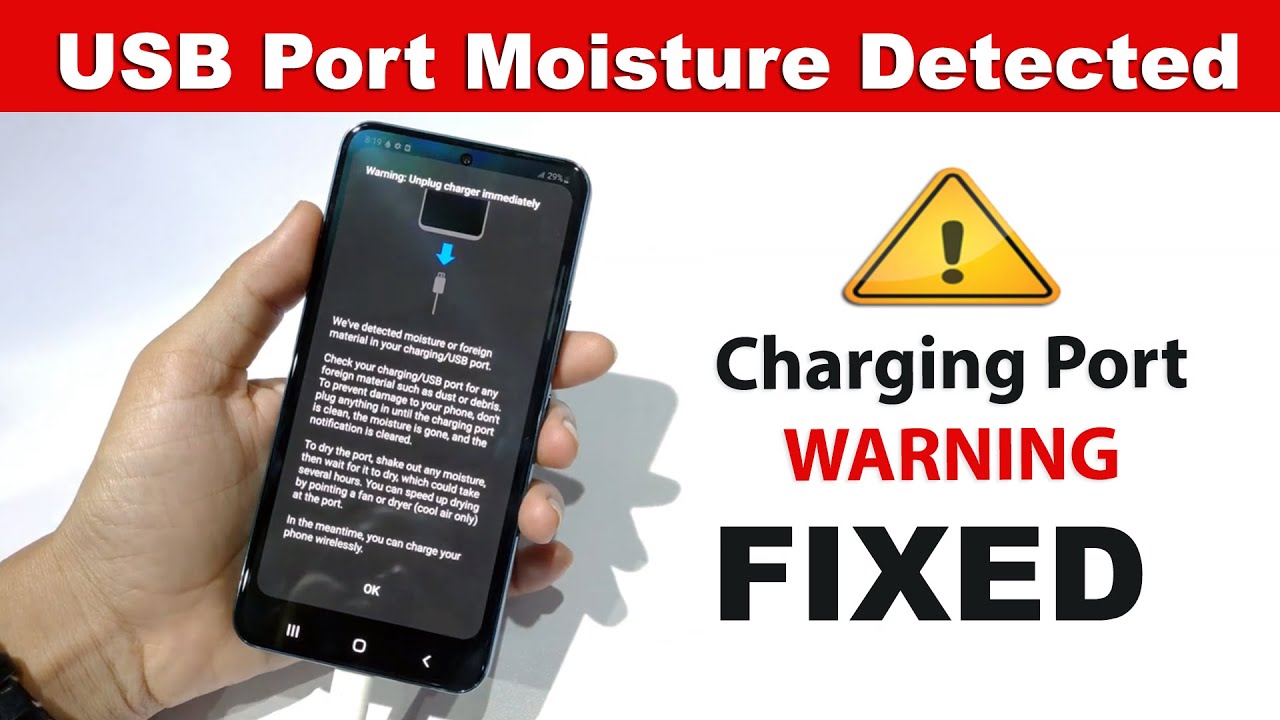 How to fix moisture detected warning charnging in samsung galaxy |check ...