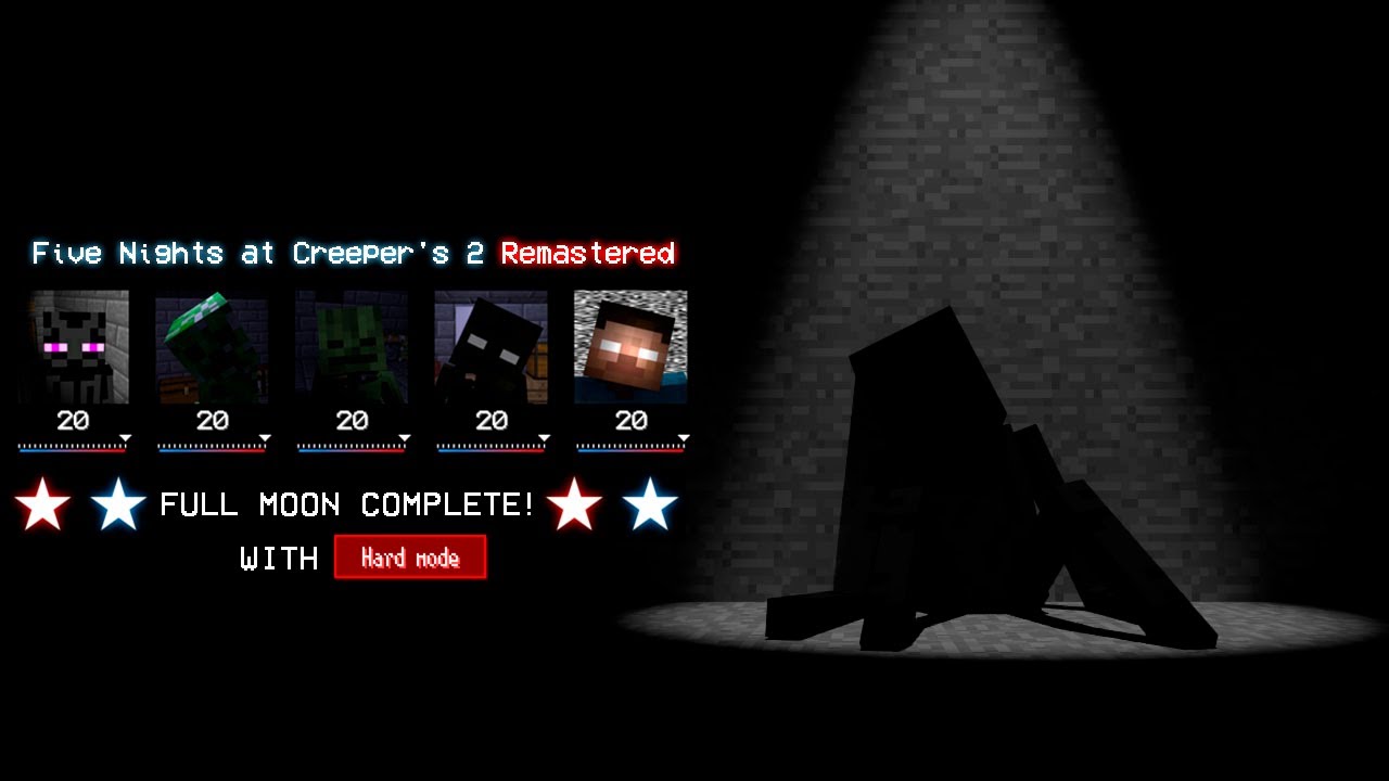 Five Nights at Creeper's 2 Remastered | FULL MOON WITH HARD MODE ...