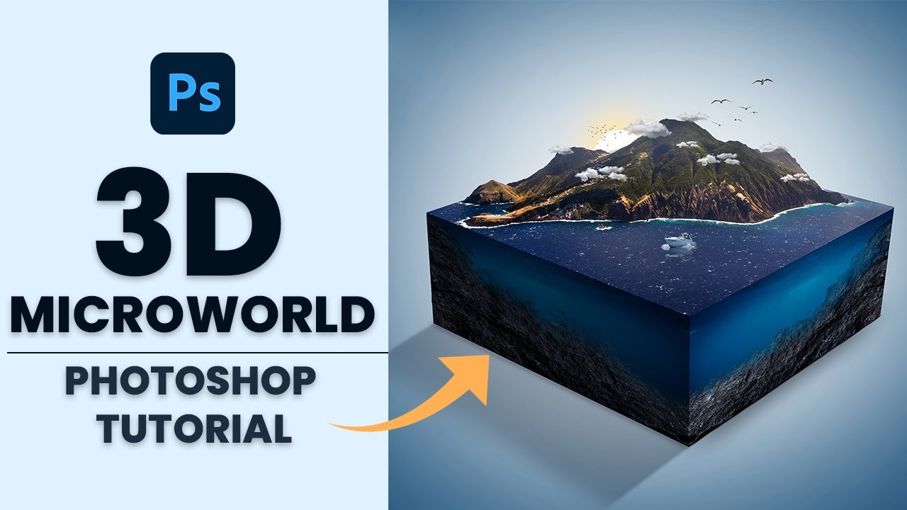 3d island | Create Microworld in photoshop | Microworld Manipulation ...