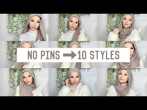 NO PIN HIJAB STYLES | crinkled scarf tutorial