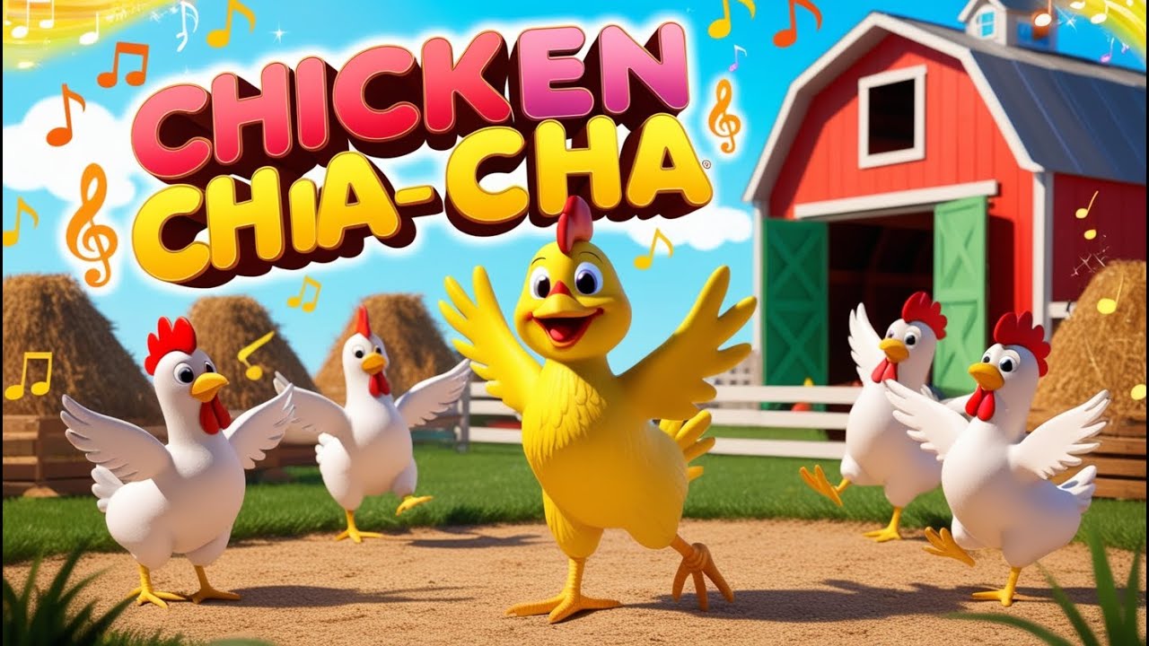 "Chicken Cha-Cha Dance Party! 🐔 Fun Kids Song with Dancing Chickens ...