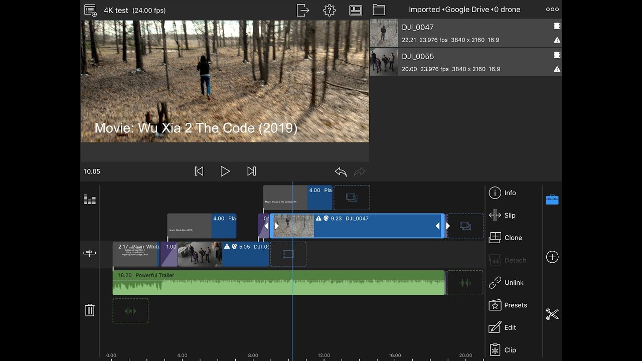 Editing Mavic Air 4K footage on LumaFusion on an Ipad Mini 4