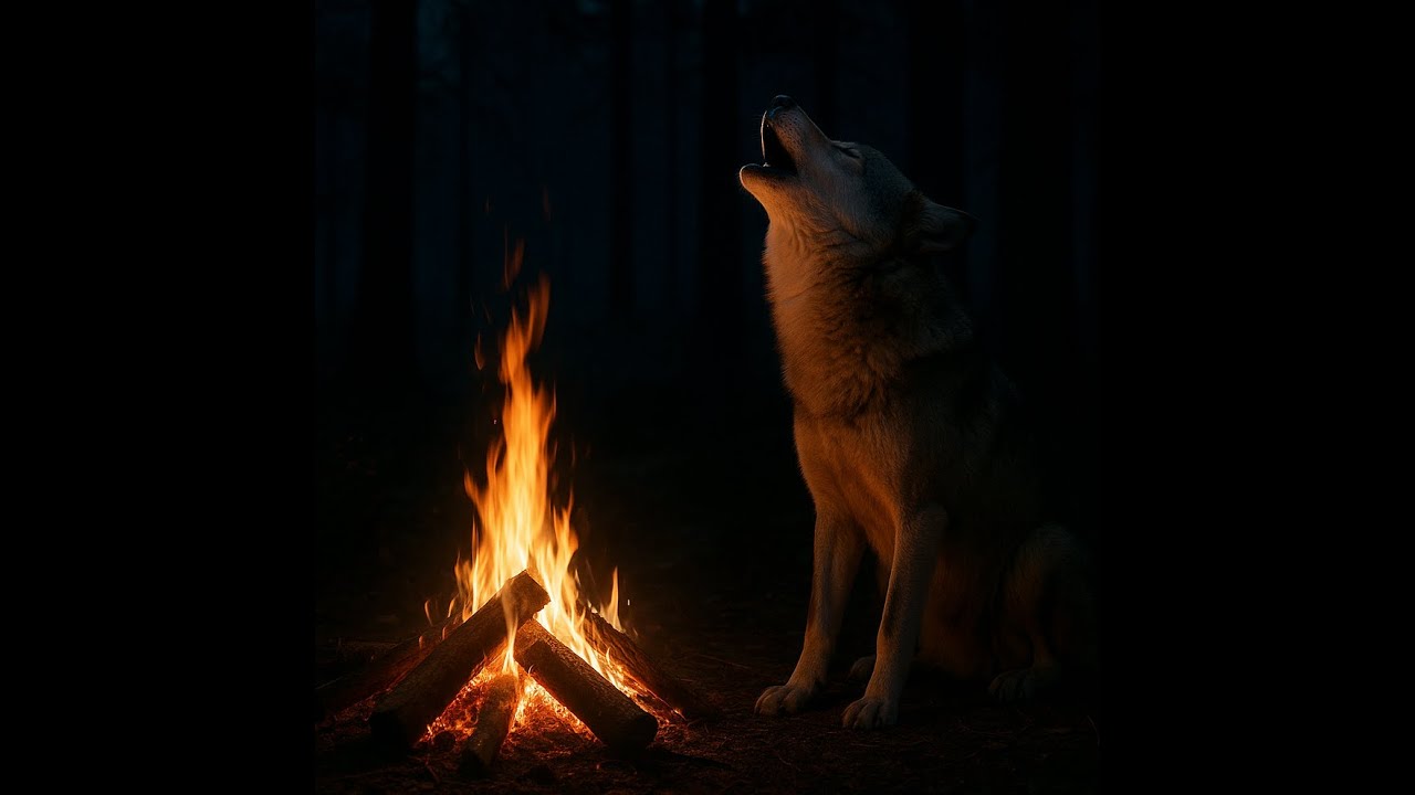 Campfire in the Forest ⎯ Crackling Fire, Howling Wolves & Distant ...