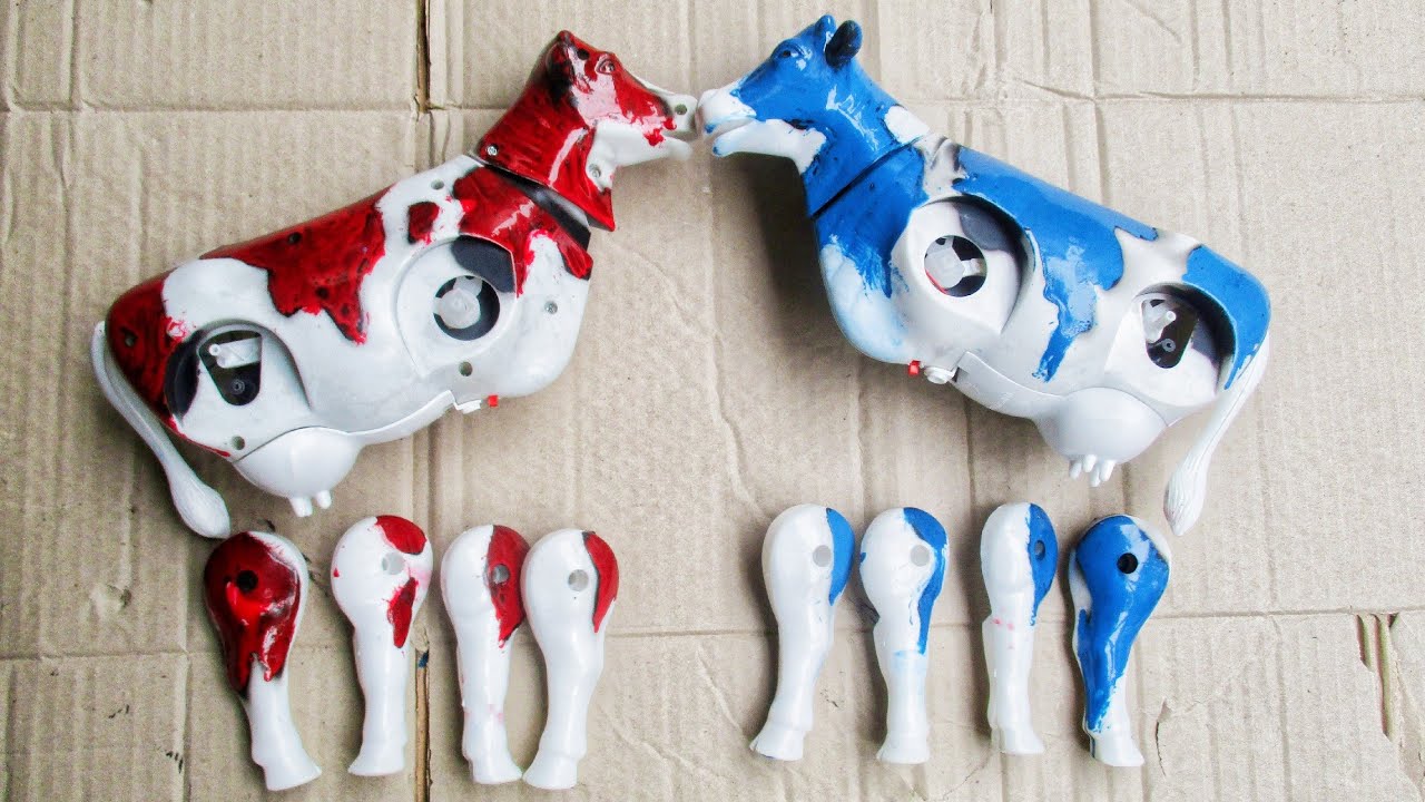 Merakit mainan sapi warna warni, sapi lucu, sapi sapian, sapi joget ...