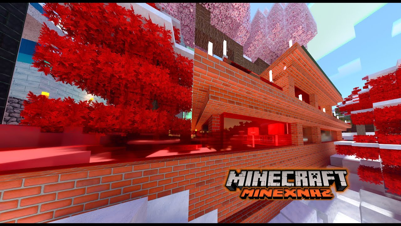 MineXNaz Modern RED HOUSE 🏡 #minecraft - YouTube