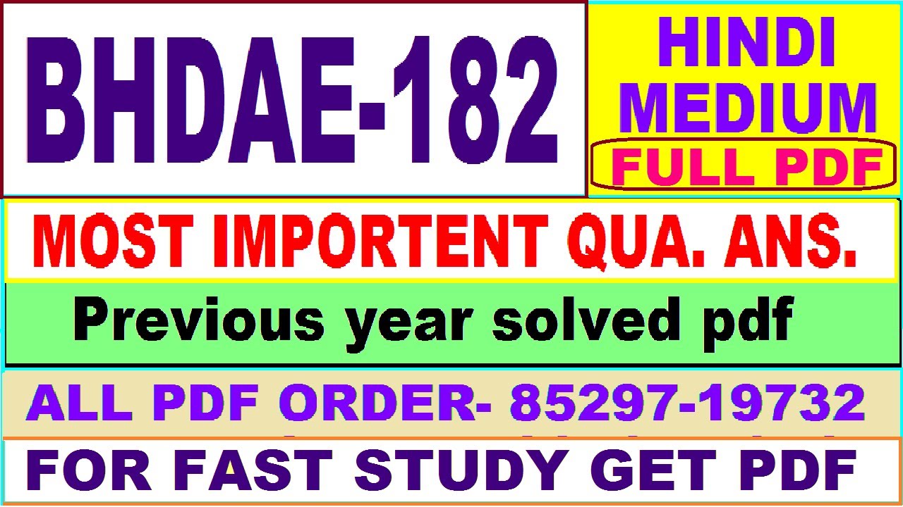 bhdae 182 important questions and answers / bhdae 182 previous year ...