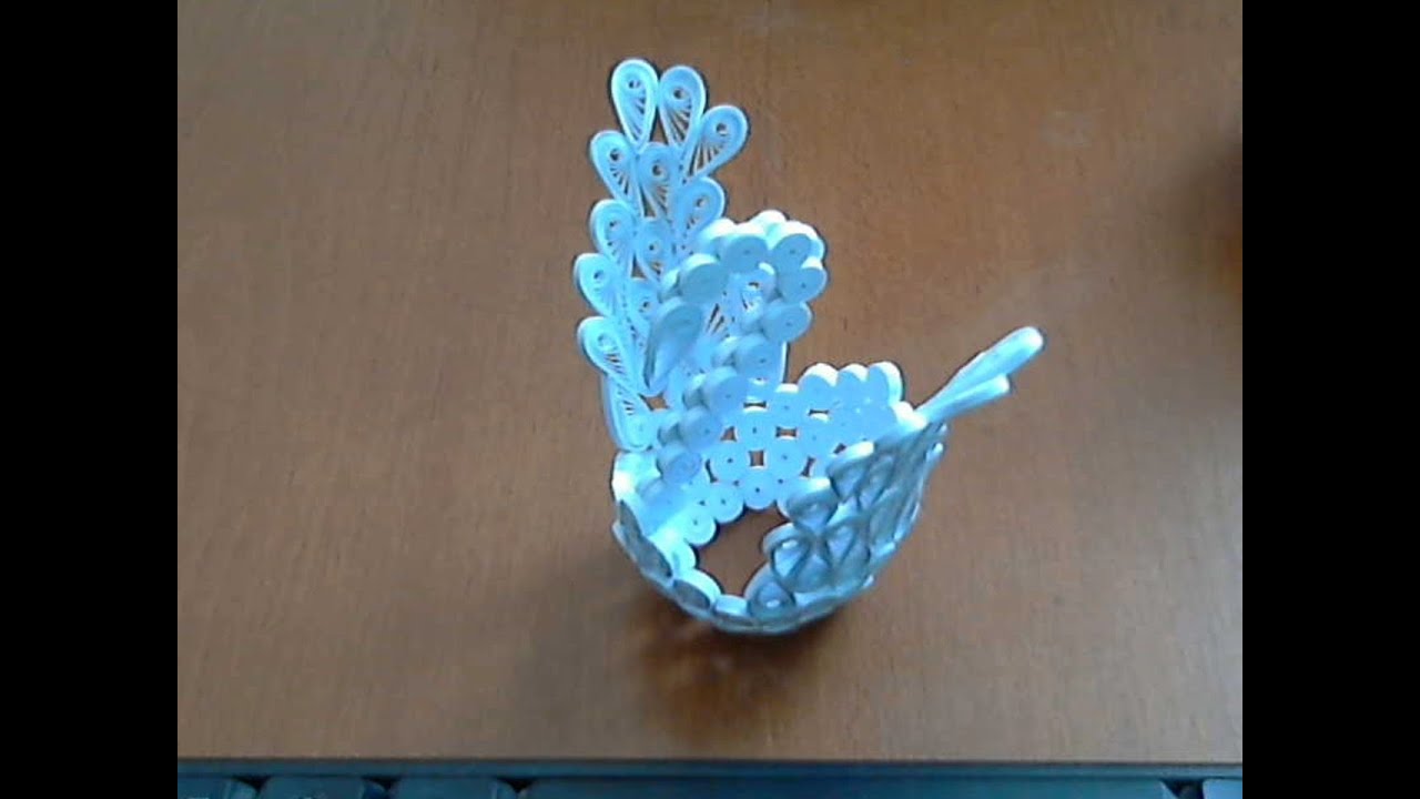 How to make 3d Quilling swan model2 part1 - YouTube