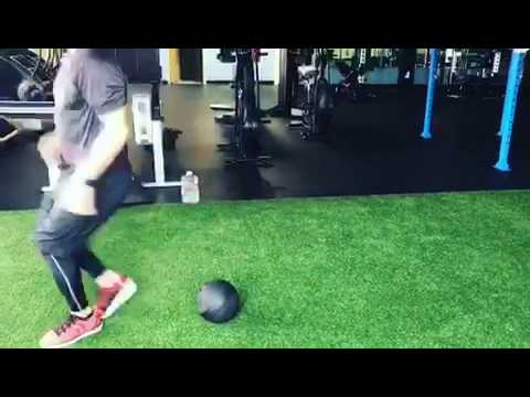 Ball slam - half burpee - jump over - YouTube