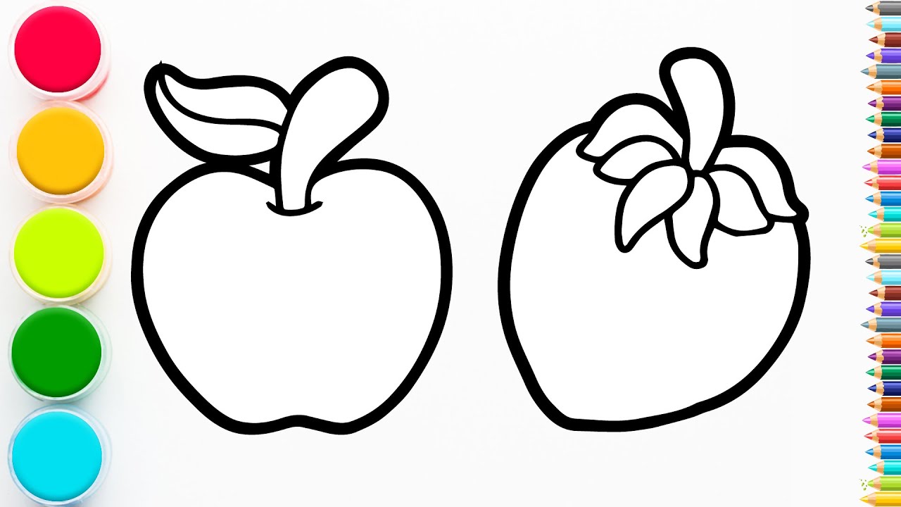 How to Draw a Apples and Strawberries | Step by Step - YouTube