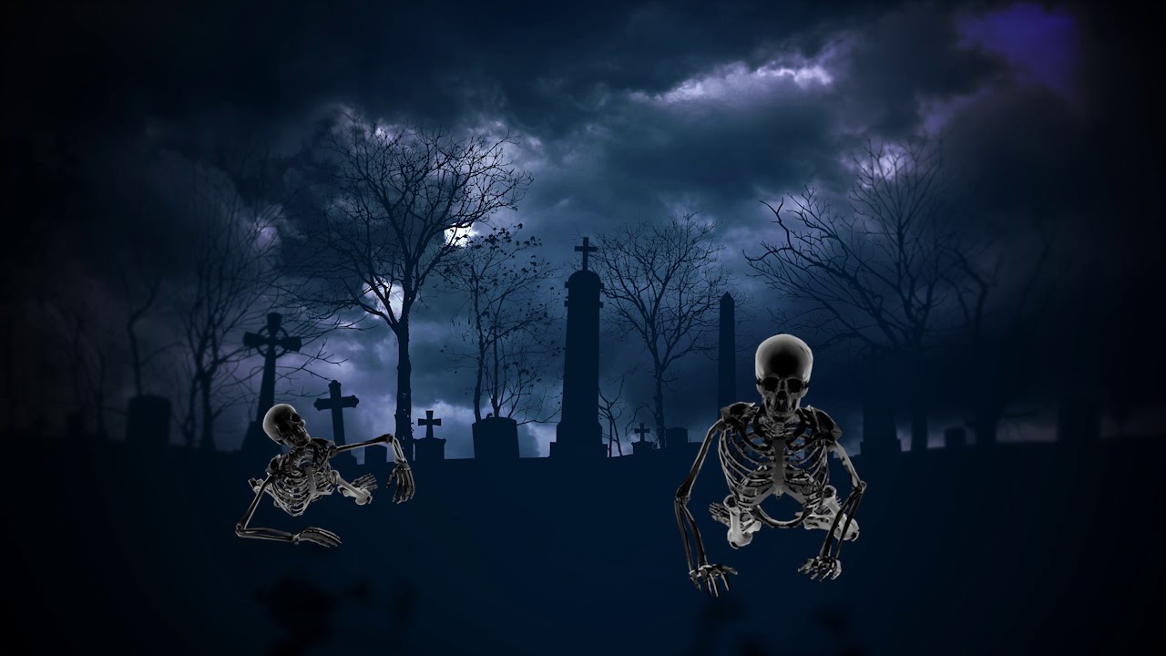 HALLOWEEN AMBIENCE 2020: Spooky Sound - Haunted Graveyard - Skeleton ...