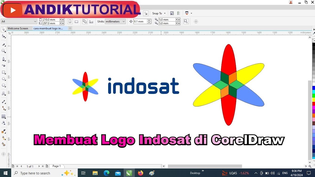 Cara mudah membuat logo indosat di CorelDraw - YouTube