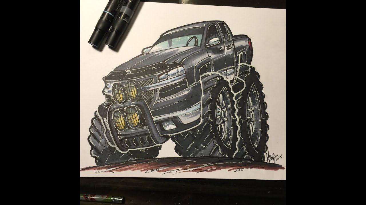 HOW TO DRAW A 4x4 - TIME LAPSE - YouTube