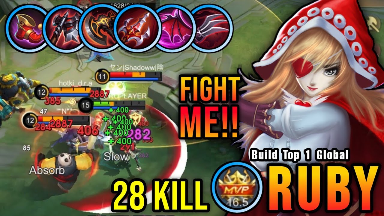 28 Kills!! Unli LifeSteal Build Ruby Offlane Monster!! - Build Top 1 Global Ruby ~ MLBB - YouTube