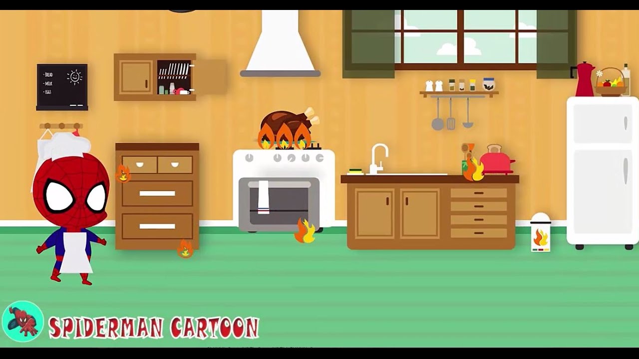 Spiderman, Worst Chef In The World| Finger Family Songs Nursery Rhymes ...