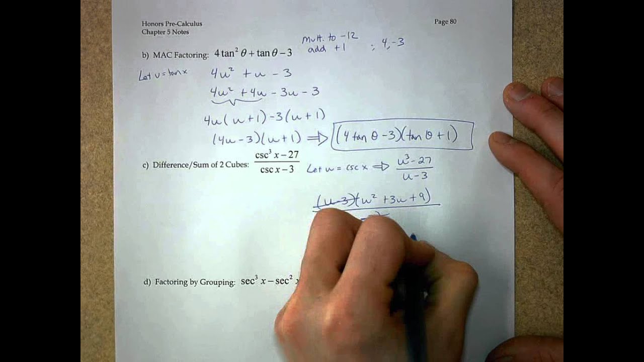 Advanced Pre-Calculus Section 5.1/5.2 (Notes Page 80) - YouTube
