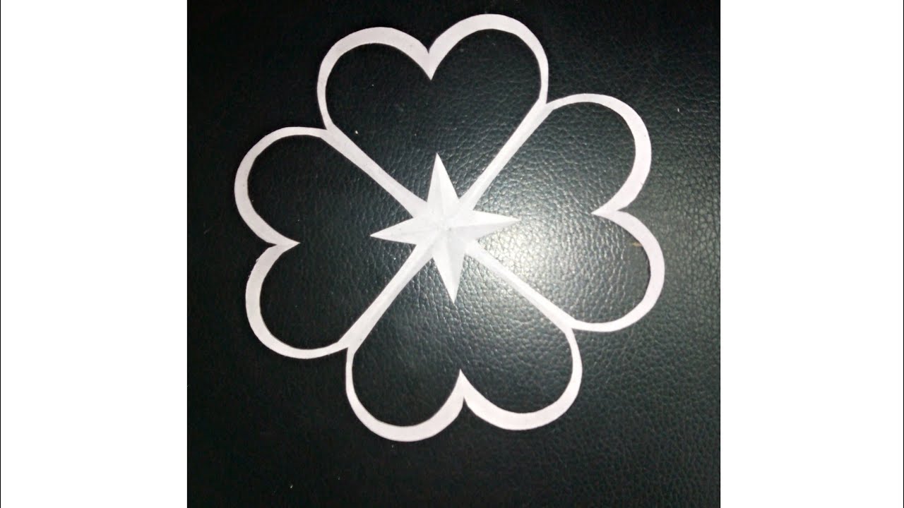 easy paper cutting flower design/how to make paper cutting flower ...
