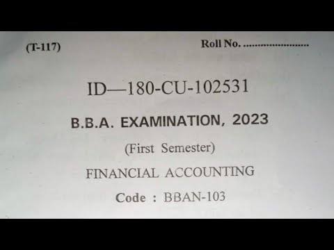 financial accounting bba first semester question paper gurugram ...