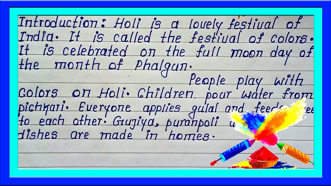 Simple Easy and Short English Essay on Holi | Write Best English Essay ...
