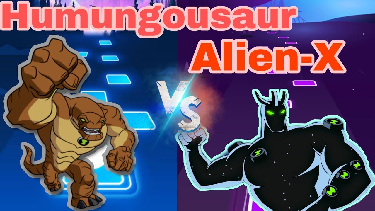 Alien-X v/s Humungousaur #tileshop game | Tiles hop game - YouTube