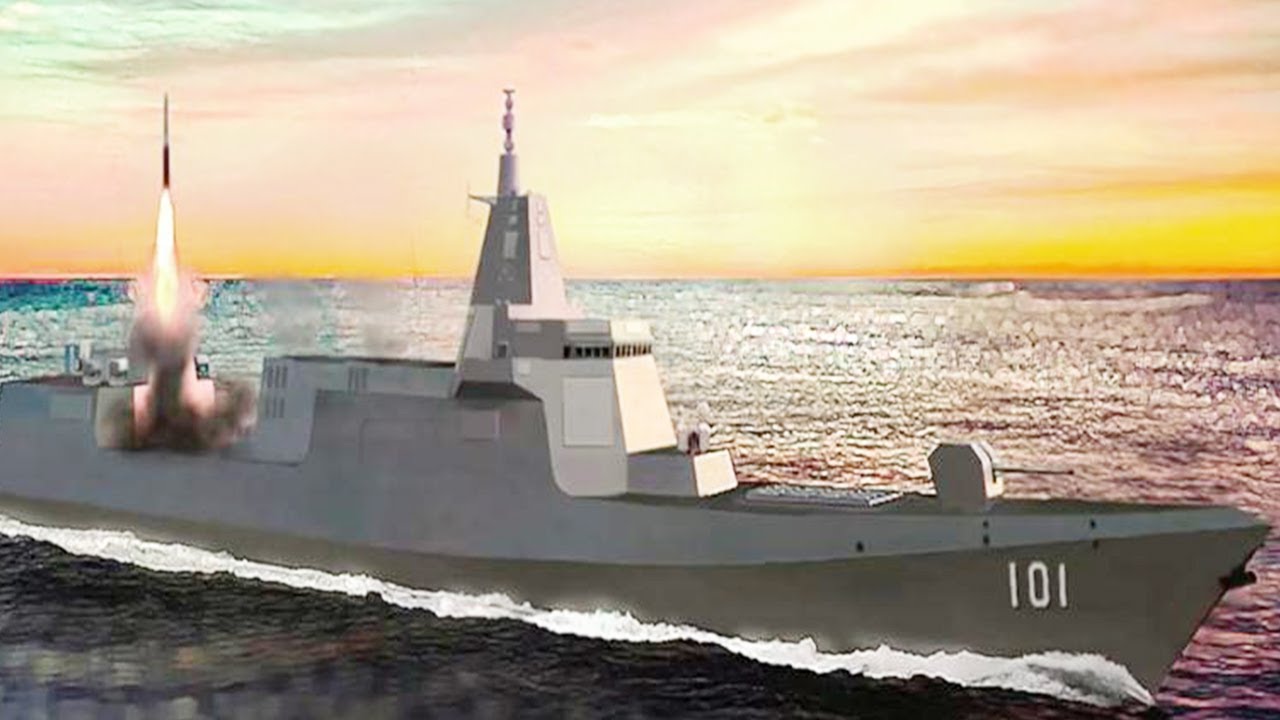 Two Chinese Type 055 destroyers immediately patrol near taiwan - YouTube