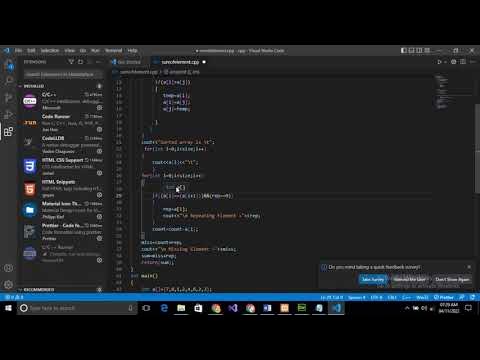 A simple c++ program to find the sum of missing and repeating element in a linear array - YouTube