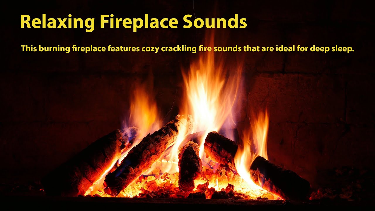 Burning Fireplace & Crackling Fire Sounds -Relaxing Fireplace Sounds ...