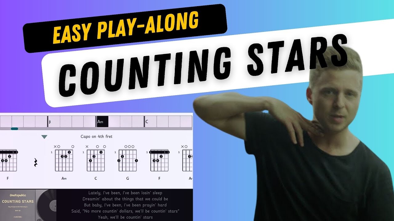 Counting Stars (OneRepublic) - EASY Guitar/Lyrics Play-Along - YouTube