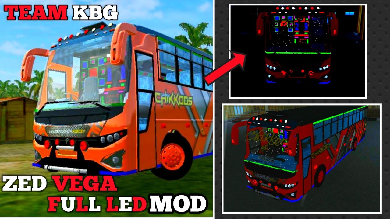 Zed Vega Mod Final Light Working Test || New Zed Vega Mod For Bussid By ...