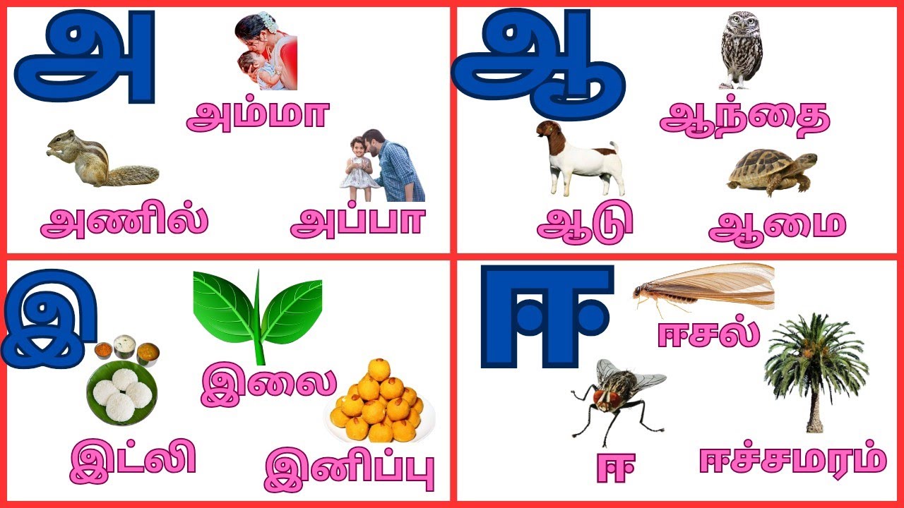 Uyir Ezhuthukal | Learn Tamil Alphabets/ உயிர் எழுத்துக்கள்/ kids with ...