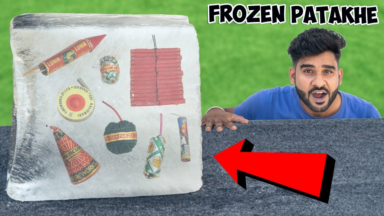 Frozen Diwali Firecrackers in Ice - YouTube