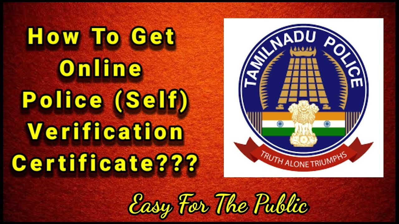 How To Get Police (Self) Verification Certificate In Online|| Police ...