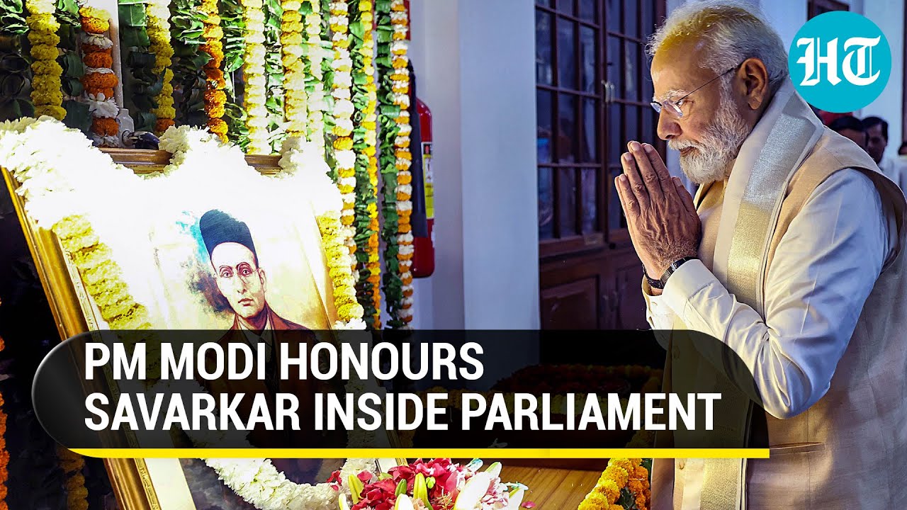 PM Modi honours Savarkar inside Parliament Central Hall; Hindutva ...