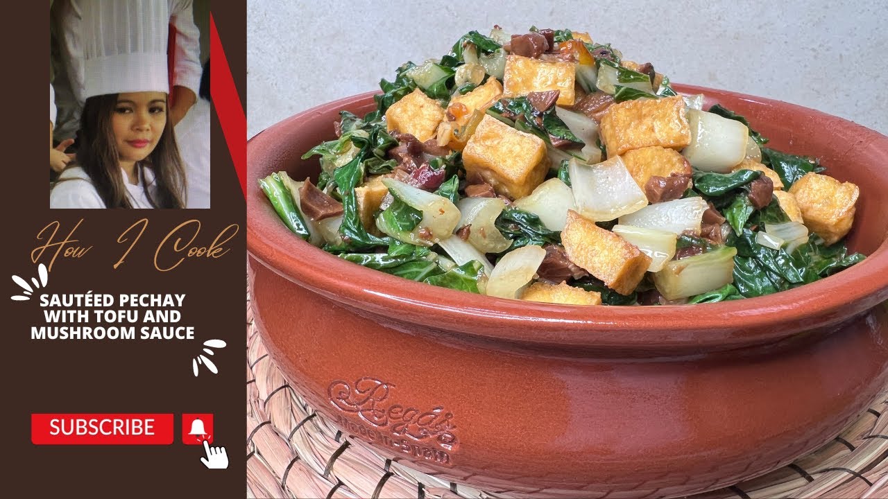 Sautéed Pechay with Tofu seasoned with Shiitake Mushroom Sauce ...