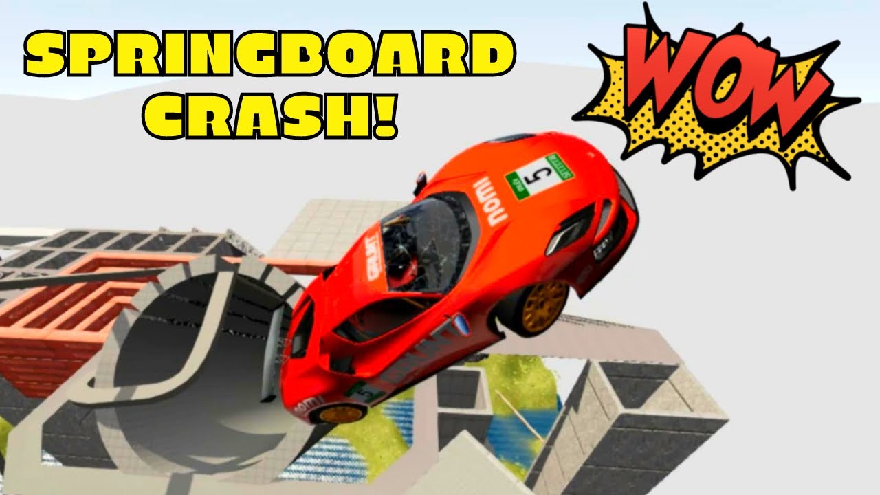 High Speed Jumps TOP Crash From Springboard ӏ BeamNG Drive Game - YouTube