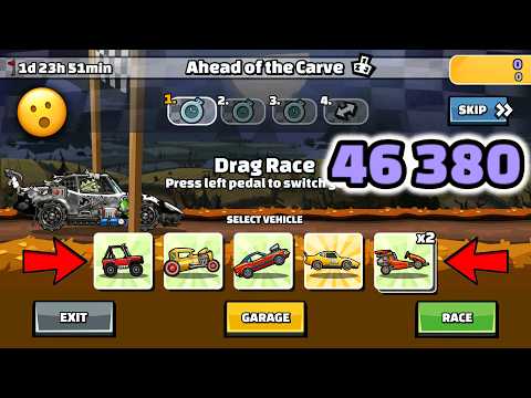 Hill Climb Racing 2 – 46380 points 😍 in AHEAD OF THE CARVE Team Event